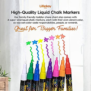 Chore Board | with 8 Pack Vibrant Liquid Chalk Markers | 12x17 Magnetic Dry Erase Chore Chart Reward Chart for Kids and Adults | Chore Chart for Kids Multiple Kids