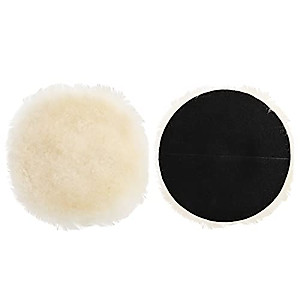 Fasmov Wool Polishing Pad 4 Pack 7 Inches Soft Sheepskin Buffing Pads with Hook and Loop Back Wool Cutting Pad for for Cleaning & Cutting, Polishing