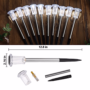 Greluna Solar Outdoor Lights 10 Pack, Waterproof Auto On/Off LED Solar Pathway Lights for Yard, Backyard, Lawn, Landscape Decor