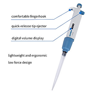 LICHEN lab Single Channel Micropipettor Multi Volume Capacity Adjustable Micropipette Scientific Laboratory High Precision Micropipette (1000-5000μl (Increment:50μl))