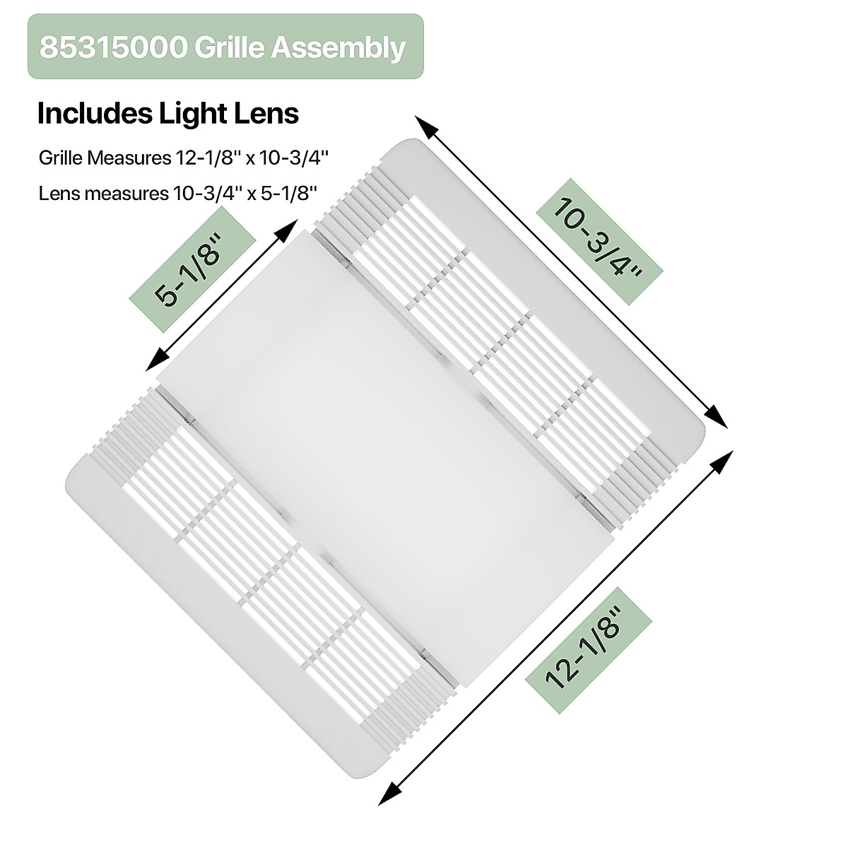 85315000 Vent Fan Cover Grille And Lens Replacement Parts for Nutone Bathroom Ventilation Plastic Cover,Bathroom Fan Exhaust Fits Broan-Nutone 663,663N,663FL,663LN,669L,669LN,669FN,770F,763RLN,769RLN