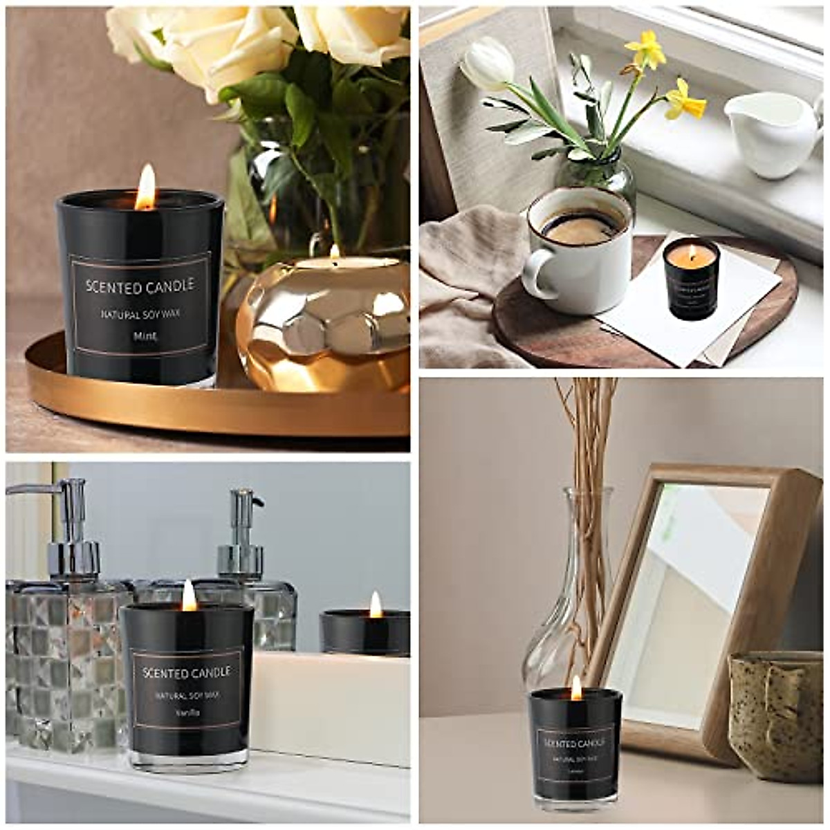 Home Scented Candles, 8 Pack Aromatherapy Jar Candles Smoke-Free Strong Fragrance Long Lasting, 8 Fragrances Scented Candles Gift Set for Women, Perfect for Valentine Birthday Mother's Day Gift