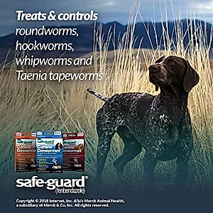 Safe-Guard (fenbendazole) Canine Dewormer for Dogs, 1gm pouch (ea. pouch treats 10lbs.)