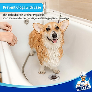 MR.SIGA Bathtub Drain Strainer, Stainless Steel Shower Bathtub Drain Hair Catcher, Bathroom Sink Drain Strainer, 3 Pack