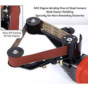 Belt Sander Adapter 5/8-11 UNC for Angle Grinder Attachment Pipe Tube Bracket Accessory Grinder Bearing Sanding Support Tool for Polishing Rust Removal 20-40mm Belt