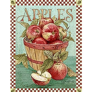 Crysss Vintage Apples Farmhouse Rustic Apple Metal Signs Wall Art Aluminum Home Gate Decor Farm Family Rustic Humorous Garage Bar Coffee Shop Rule Vintage Gift Metal Aluminum Sign 8x12 Inch