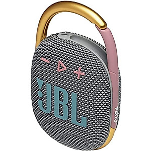 JBL Clip 4 Portable Waterproof Wireless Bluetooth Speaker Bundle with Premium Carry Case (Grey)
