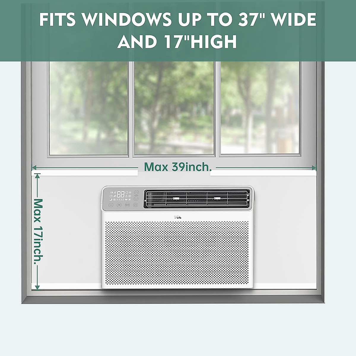 Window Air Conditioner, Side Insulated Foam Panel, Summer/Winter Heat and Draft Insulation 03EVA002BLACK, One Piece Full Surround Insulation Panels with 4 Pressure Strips,Window Seal02 (WHITE)