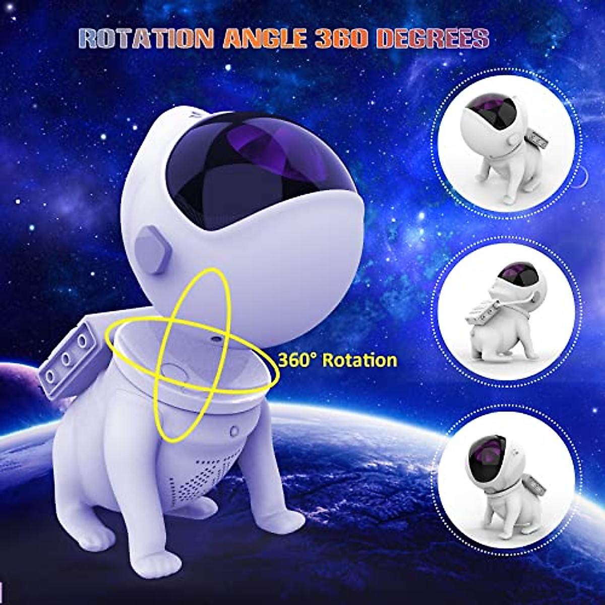 Star Projector,Galaxy Projector for Bedroom,Space Dog Projector with Bluetooth Speaker & White Noise and Remote Control,Smart Night Light Projector for Kids Adults Game Room Home Theater Ceiling Decor