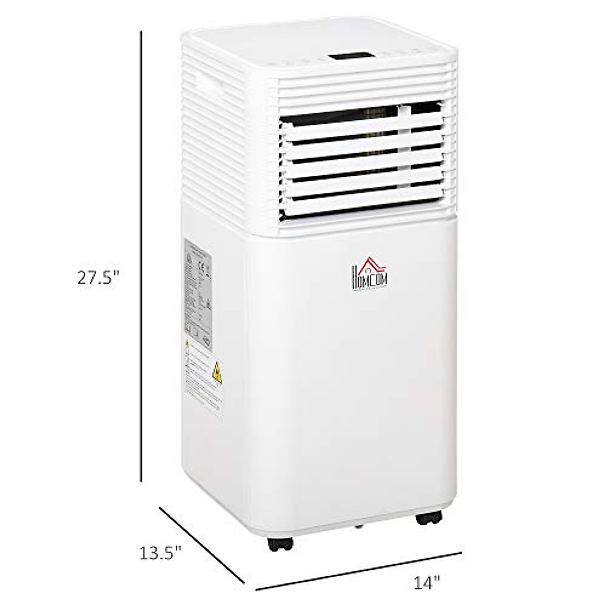 HOMCOM 10000 BTU Mobile Portable Air Conditioner for Cooling, Dehumidifier, and Ventilating with Remote Control, for Home Office, White