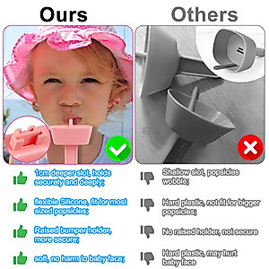 AIERSA 2PCS Silicone Popsicle Holders for Kids No Drip, Reusable Mess Free Ice Pop Stick Holder with Built in Straw for Sucking Up Melted Frozen Treats for Toddlers, Baby, Kids