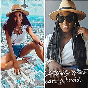 FURTALK Womens Mens Wide Brim Straw Panama Hat Fedora Summer Beach Sun Hat UPF Straw Hat for Women Khaki