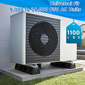 Air Jade Floor Mounting Base Kit for Ductless Mini Split Air Conditioner Condensers, Rubber Anti-Vibration Isolator Mount, Support Up to 1100 lbs, 9,000-36,000 BTU