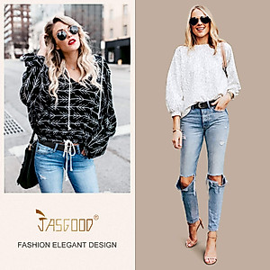 JASGOOD Women Leather Belt for Jeans Pants Plus Size Western Design Belt Alloy Buckle, Suit Waist Size 26-30 Inches, A-Black