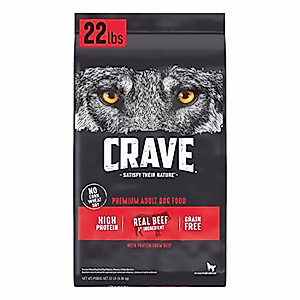 CRAVE Grain Free High Protein Adult Dry Dog Food, Beef, 22 lb. Bag