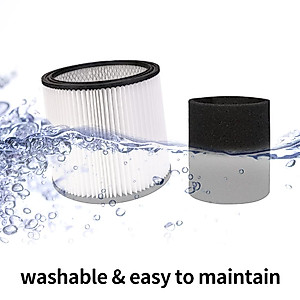 90304 Replacement HEPA Cartridge Filters with Lid, Compatible with Shop-Vac Shop Vac 90304, 90350, 90333, 903-04-00, 9030400, 90585 5 Gallon and Above Wet Dry Vacuum Cleaners, 2 Pack