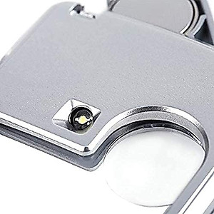 3X 6X Magnifying Glass Handheld Ultra-Thin Pocket Magnifier with LED Light for Jewelry, Coins, Vision Problem People