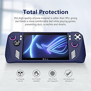 ASUS ROG Ally Silicone Protective Case - Anti Slip, Anti Finger Print, Enhanced Grip Control - Navy