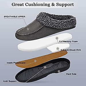 DL Warm House Slippers For Men Memory Foam, Winter Cozy Wool-Like Mens Slippers Indoor Outdoor, Slip-on Comfy Men's Bedroom Slippers Non-slip, Man Breathable Suede Moccasin Slippers Size