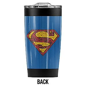 Logovision Superman Rosey Shield Stainless Steel Tumbler 20 oz Coffee Travel Mug/Cup, Vacuum Insulated & Double Wall with Leakproof Sliding Lid | Great for Hot Drinks and Cold Beverages