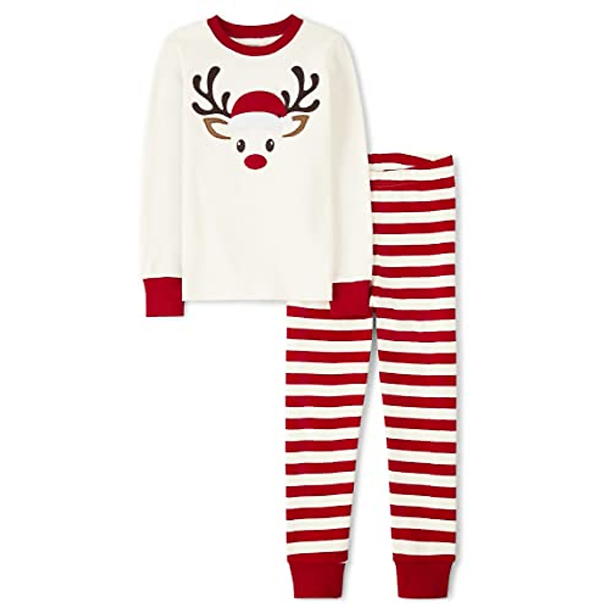 Gymboree,unisex-child,Gymmie Long Sleeve and Pant Cotton 2-Piece Pajama Sets, Big Kid, Toddler,Christmas Reindeer,12