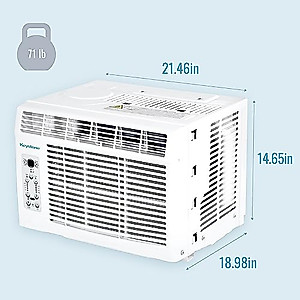 Keystone Energy Star 14,500 BTU Window Mounted Air Conditioner & Dehumidifier with Smart Remote Control - Window AC for Apartment, Living Room, Garage, Medium-Large Rooms up to 650 Sq.Ft.