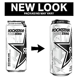Rockstar Pure Zero Energy Drink, Grape, 0 Sugar, with Caffeine and Taurine, 16oz Cans (12 Pack) (Packaging May Vary)