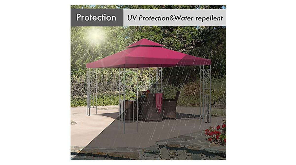 Gazebo Canopy Replacement 10x10 FT Red UV & Waterproof Cover