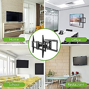 USX MOUNT 37-90 inch Full Motion TV Wall Mount, Fits 24" Wood Studs, Wall Mount TV Bracket with Smooth Swivel, Tilt, Extension, Holds up to 132lbs, Max VESA 600x400mm, Includes Wall Drilling Template