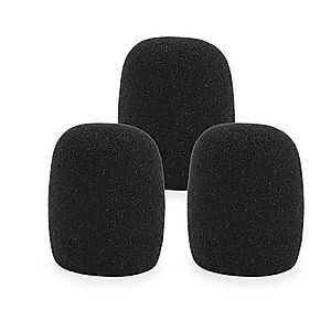 LEFXMOPHY SM57 Windscreen, Mic Foam Replacement for Shure SM57 Vocal Microphone Pop Filter, Black Noise-cancellation Windsock Cover 3-pack