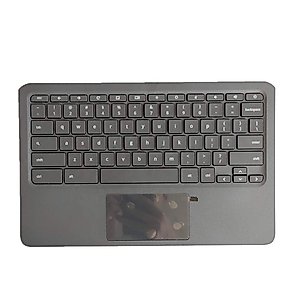 Replacement for HP Chromebook 11 G6 EE Laptop Upper Case Palmrest Keyboard Touchpad Assembly Part L14921-001