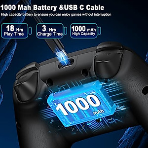 Wireless Switch Pro Controller for Nintendo Switch Controller/Lite/OLED, Hall Effect Wired PC Joysticks-LED Wireless iOS/Android Remote/Programmable Nintendo Switch Accessories Interactive Gaming Figures