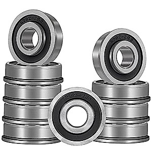 10 Pack Flanged Ball Bearings 5/8" x 1-3/8" x 1/2", Pre Lubricated, for Lawn Mower, Wheelbarrows, Carts & Hand Trucks Wheel Hub, Replacement for JD AM118315, AM35443, Stens 215-038, 215-061 Etc