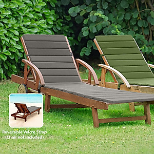 JCA Outdoor All-Weather Patio Chaise Lounge Chair seat Cushion with Quick Drying Olefin Fabric & high Density Filler for Your Chair -Chair not Included (Mulch Charcoal Grey)