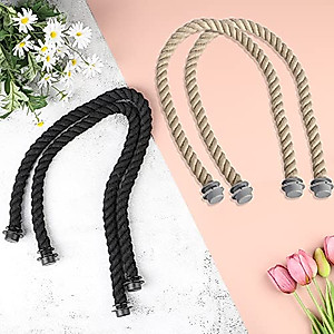FVVMEED 25 Inch Obag Rope Handle with Canvas Insert Handbag Strap Bag Braided Band Repair Replacements for Obag Bag Female Handbag Shoulder Bag Canvas Tote Purse Practical Accessories (Beige)
