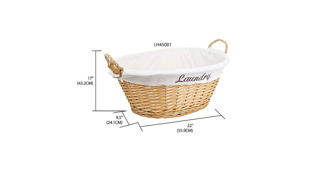Home Basics Wicker Laundry Basket - Durable & Stylish