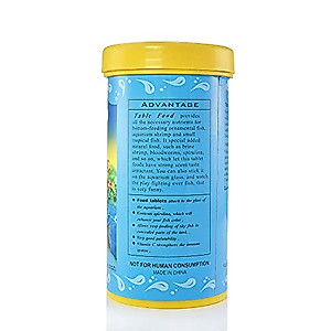 Premium Tropical Fish Food Tablets- Compare to Sera O-Nip! - Stick On Glass Or Sink To Bottom Tablets 4.58oz 250ml - Sticks On Aquarium Glass for Fun with All Types of Fish! - Pellet Fish Food-