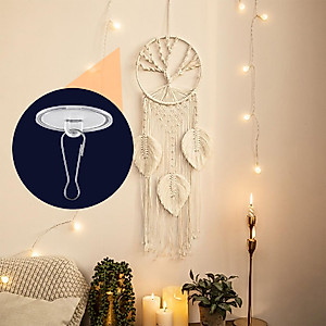 Mxxipp 80 Pack Self-Adhesive Ceiling Hooks for Hanging, Sticky Damage-Free No-Drill Ceiling Discs, Removable Transparent Wall Hanger for Festival Wedding Birthday Party Christams Decorations