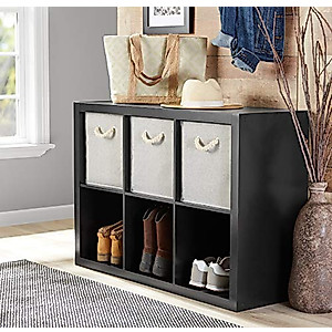Better Homes and Gardens 4-Cube Organizer Storage Bookcase Bookshelf (4, White) (Solid Black, 6 Cube)