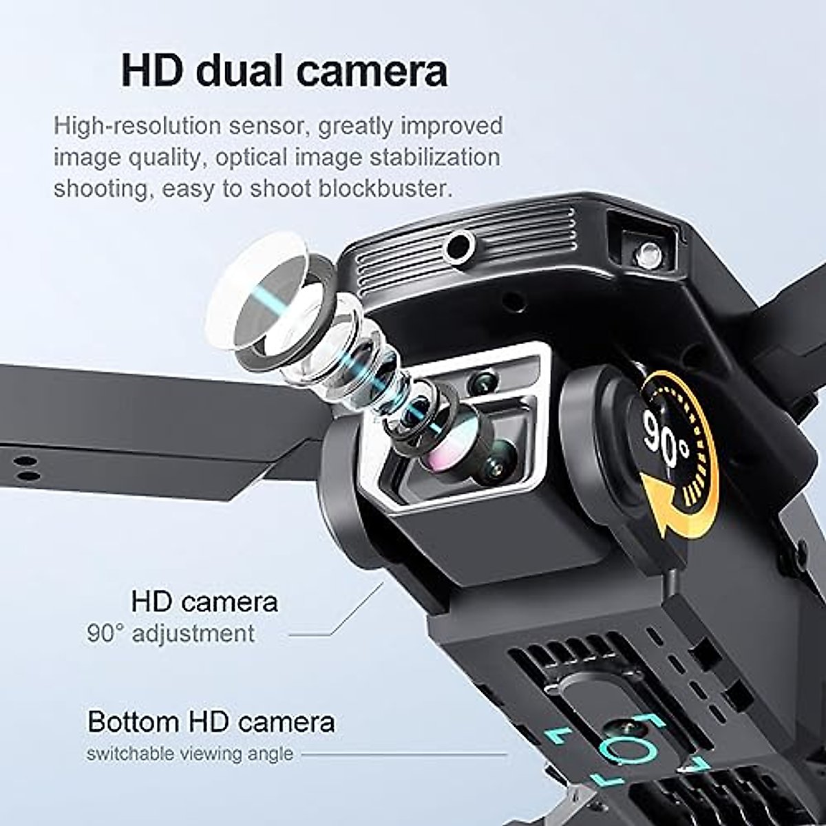 RKSTD RC Drone With HD Camera For Adults And Kids - Foldable FPV Remote RC Drone, Altitude Fixed, One Button Start/Land, 3D Flip, Obstacle Avoidance Function, Holiday Gift