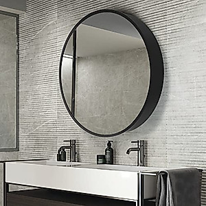 Movo Medicine Cabinet Round 24 Inch x 24 Inch Bathroom Cabinet Mirror, Circular Storage Cabinet Surface Mounted