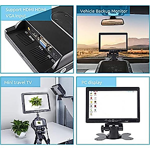 SunFounder 7 Inch HD TFT LCD Screen Monitor HDMI - 1024x600 Display AV VGA Input Built in Speaker for Raspberry Pi 400 4 Model B 3 Model B+ 3B CCTV Computer PC DVR Car