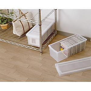 Tenma Disc Storage Box, CD Storage Box, Set of 3, Clear, Approx. 5.9 x 6.9 x 17.7 inches (15 x 17.5 x 45 cm)