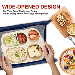 Mziart Dark Blue Oxford Cloth Lunch Bag, 8.86L x 5.12W x 10H, 2 Gallon Capacity, Insulated Aluminum Foil Interior, Leakproof and Lightweight