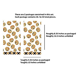 Halloween Hand Towels Sets: Quality Disposable Paper Towels Featuring Halloween Themes - 32 Total Halloween Guest Towels Per Set (Pumpkin Faces)