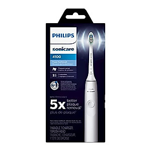 Philips Sonicare 4100 Power Toothbrush, Rechargeable Electric Toothbrush with Pressure Sensor, White HX3681/23