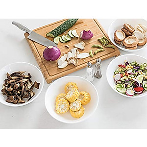 DELLING 1.3 Qt / 43 Oz Serving Bowls Set for Pasta, Salad and More - 6 Pack White Dishes