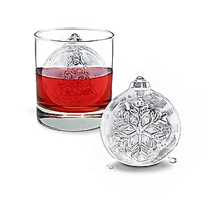 Tovolo Tree & Snow Flake Ornament Ice Molds, Mixed Set of 2, for Making Leak-Free, Slow-Melting Drink Ice for Whiskey, Spirits, Liquor, Cocktails, Soda & More