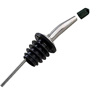 Bartender Gear Stainless Steel Pour Spouts Medium Free Flow Classic Pourers with Dust Cap Covers [pack of 12]
