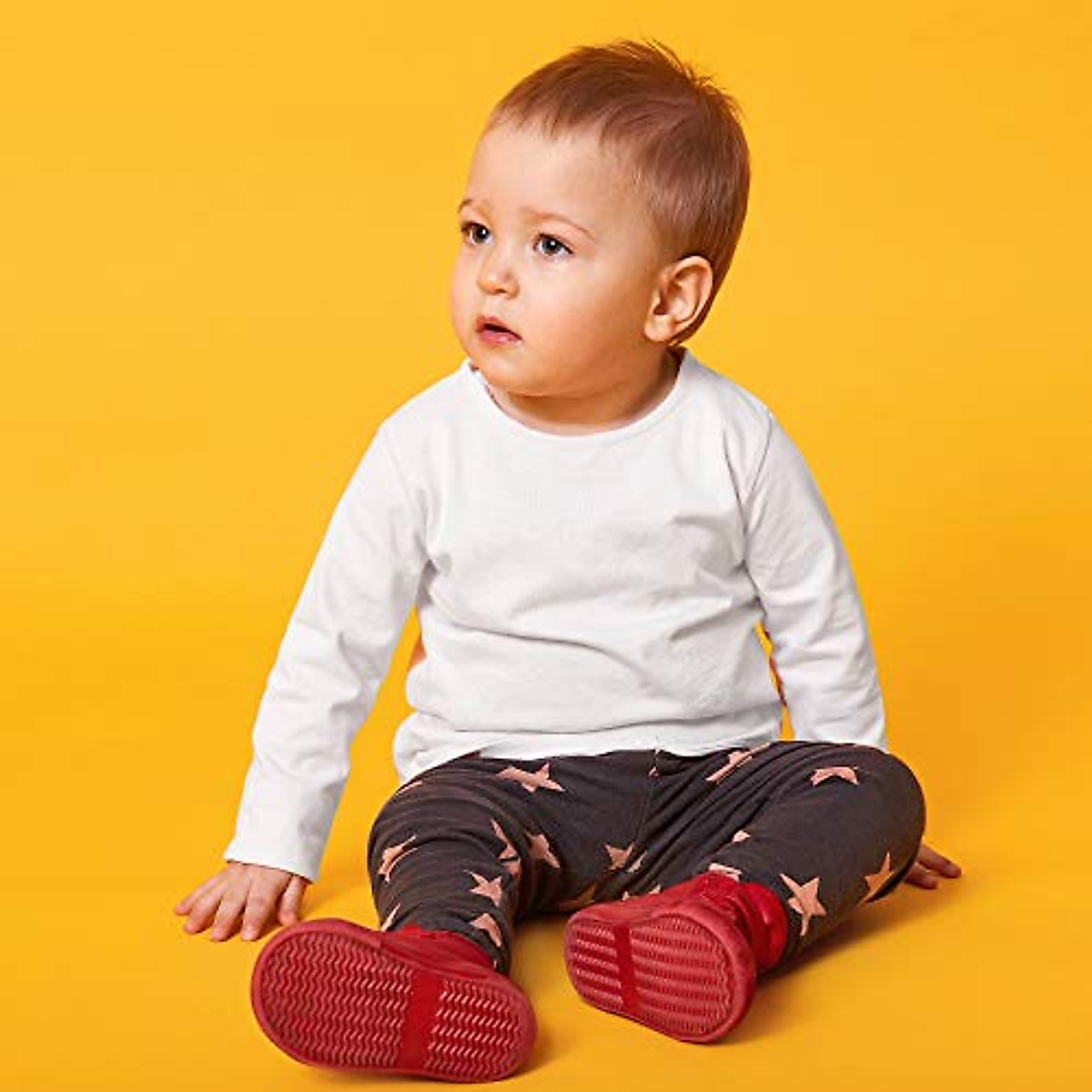 Brix Baby Toddler Boys' Long Sleeve - 4-Pack Cotton Tagless Tee Shirts. 12m